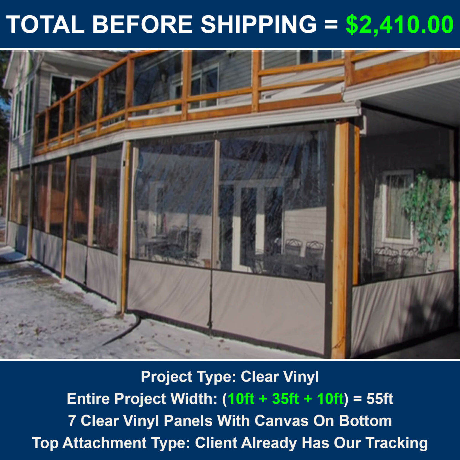 Porch Vinyl Curtains - Mosquito Curtains